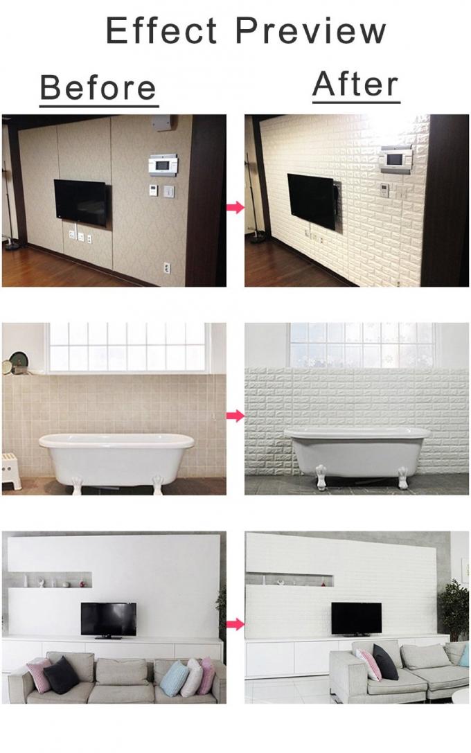 700*700mm 3d Foam Wood Wallpaper / ROHS 3d Pe Foam Wallpaper